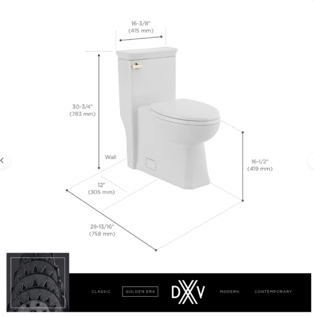DXV Belshire® One-Piece Chair Height Elongated Toilet with Seat ...