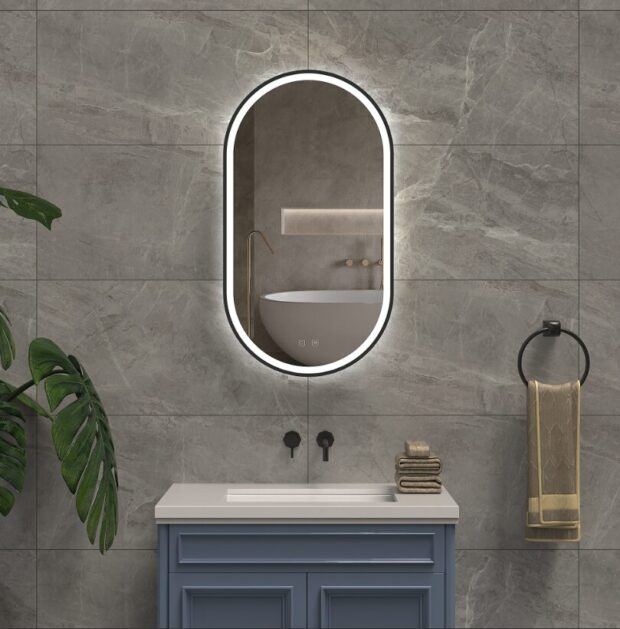 ICO Kiara 20in x 36in LED mirror - matte black - Mondial | Shop Kitchen ...